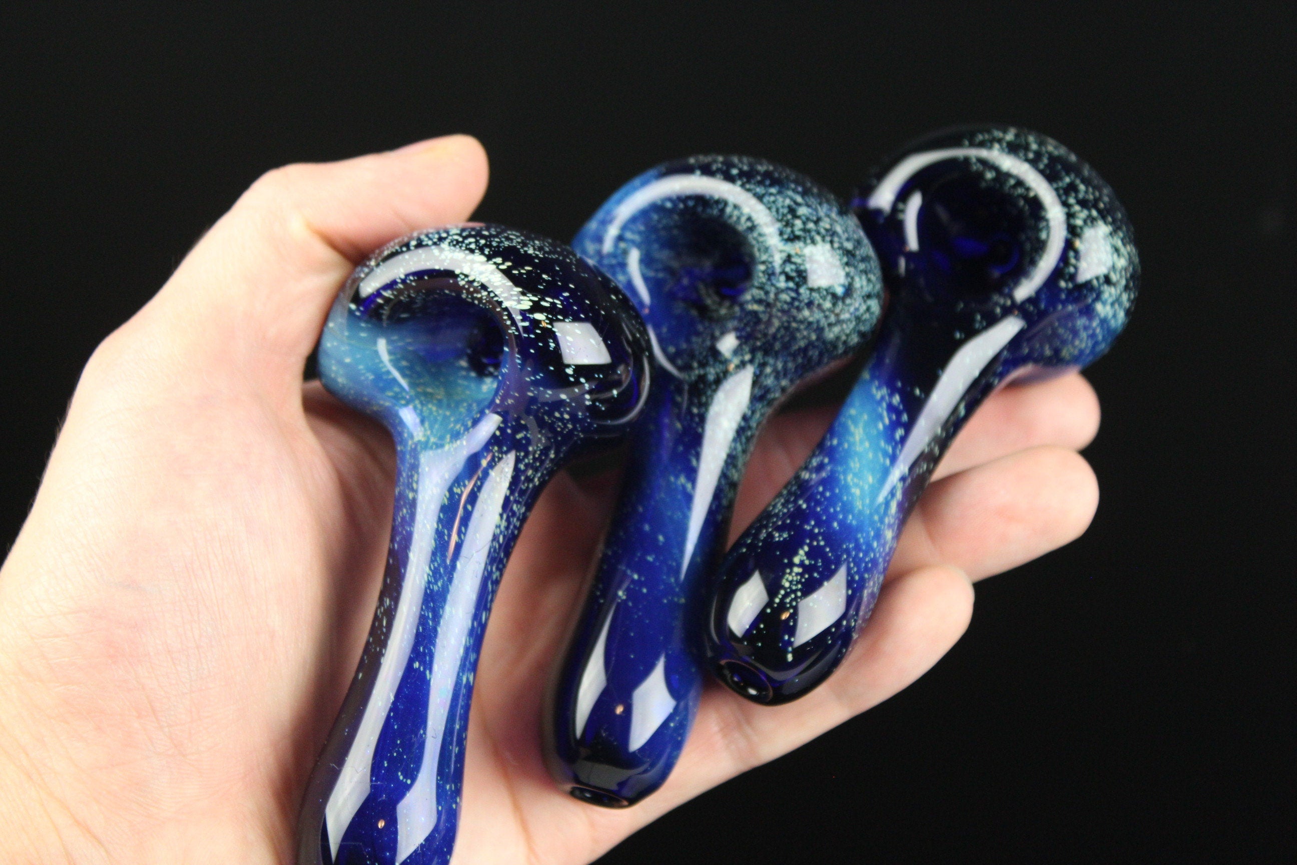 Galaxy Glass Pipe - Cobalt Space Pipe Nebula Fumed Glass Pipe, Heady H ...