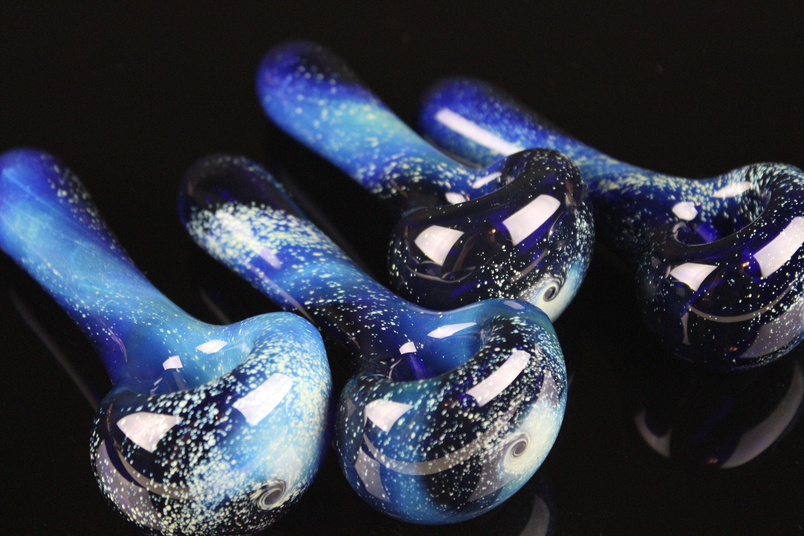 Galaxy Glass Pipe - Cobalt Space Pipe Nebula Fumed Glass Pipe, Heady H – Vrosh