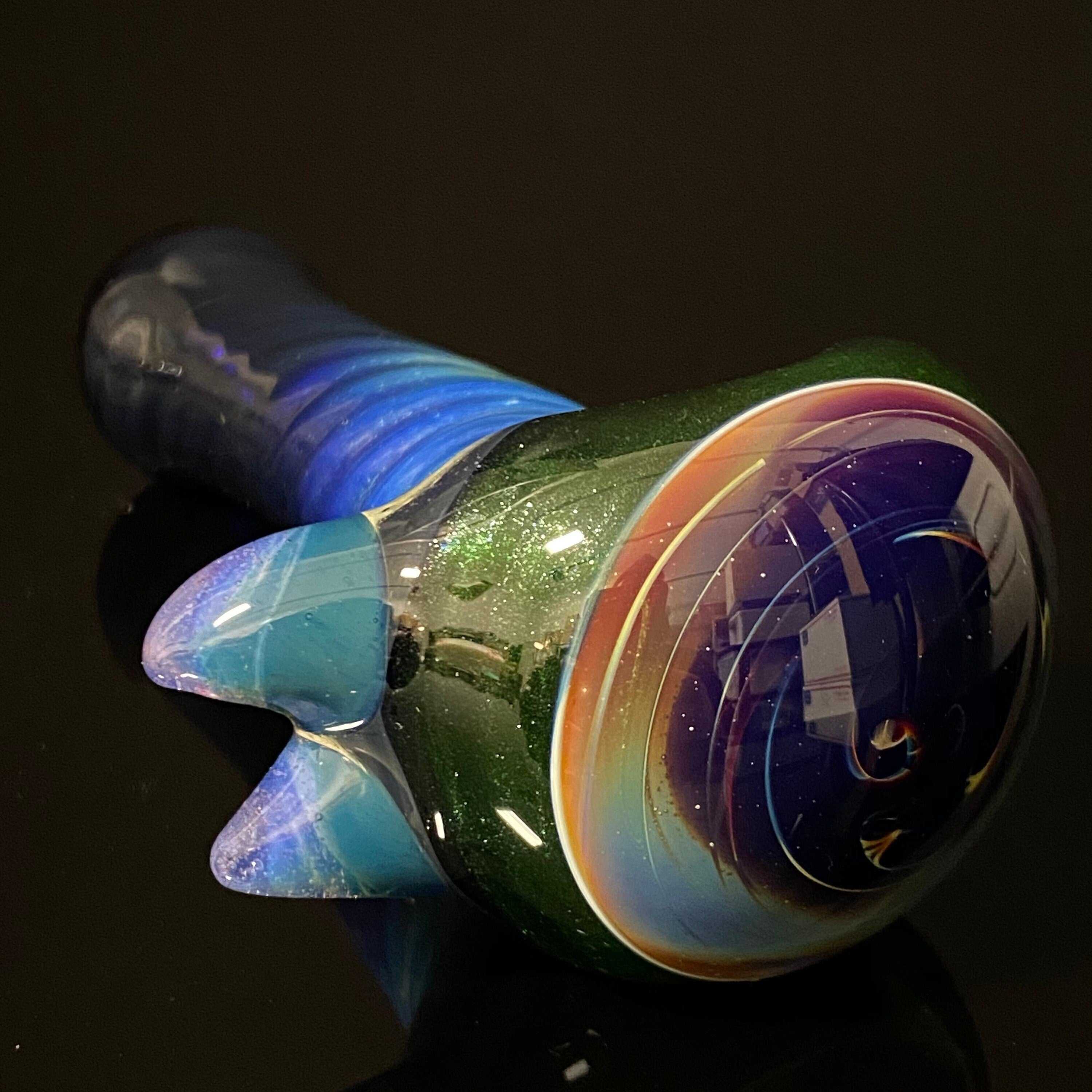 Spiral Texture Galaxy Space Cobalt Slyme Glass Pipe with A Fume Color ...